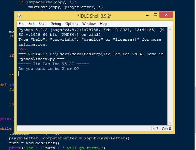 Tic Tac Toe Vs Ai Game In Python Free Source Code Sourcecodester 2649